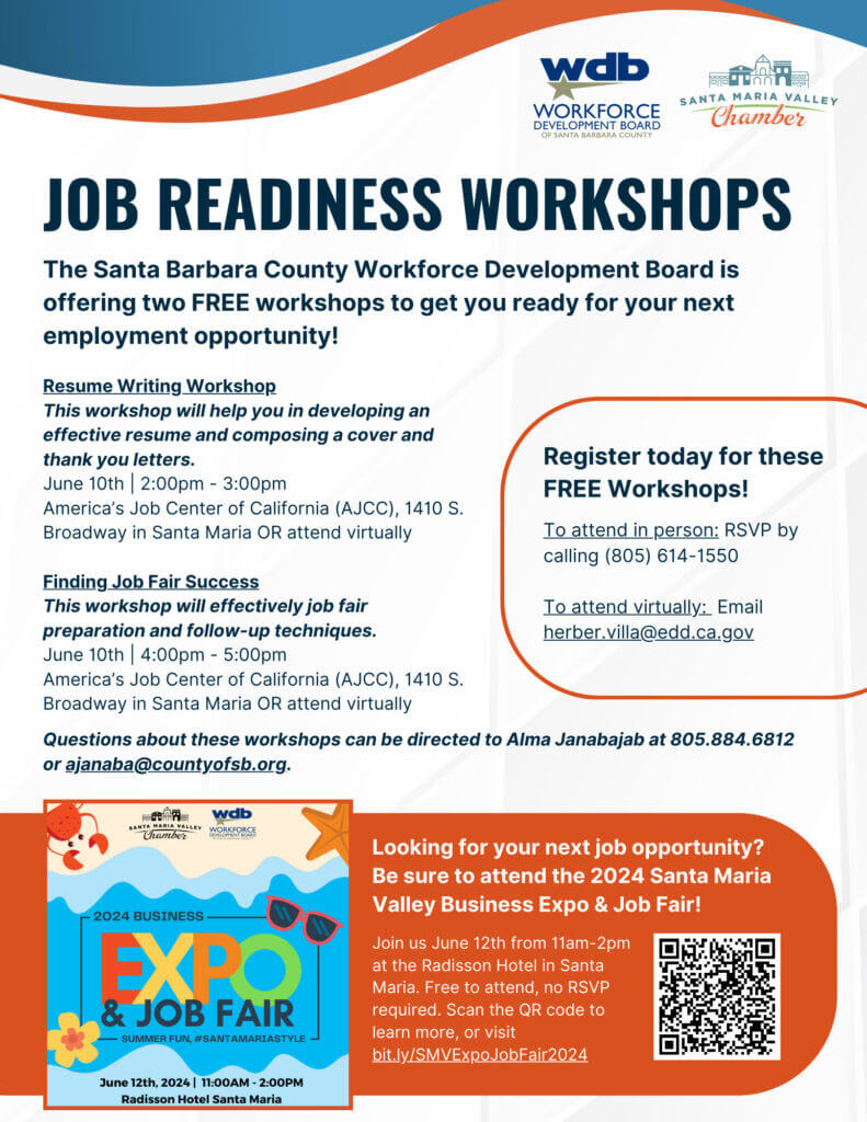 2024 Expo & Job Fair: Job Seeker Resources - Santa Maria Valley Chamber of Commerce